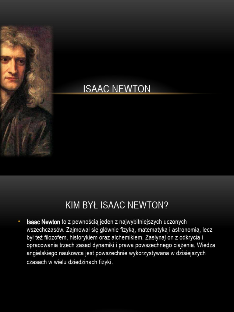 Prezentacja Isaac Newton | PDF
