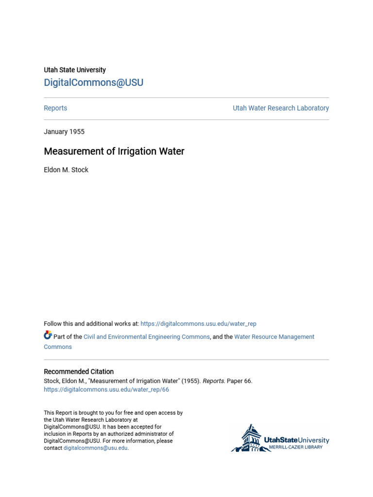 Measurement of Irrigation Water | PDF | Gallon | Quantity