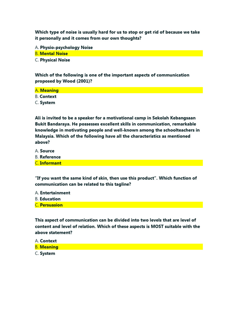 ABCC1103 Introduction To Communication | PDF | Communication ...