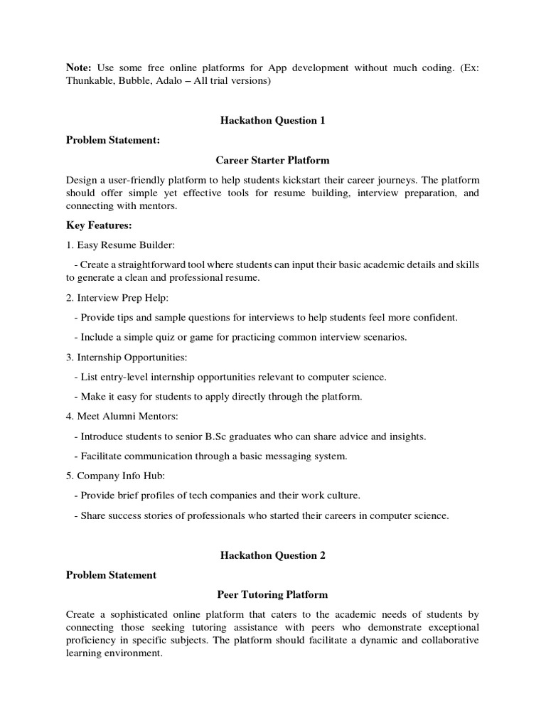 Hackathon Problems - MOST | PDF | Usability | Multilingualism