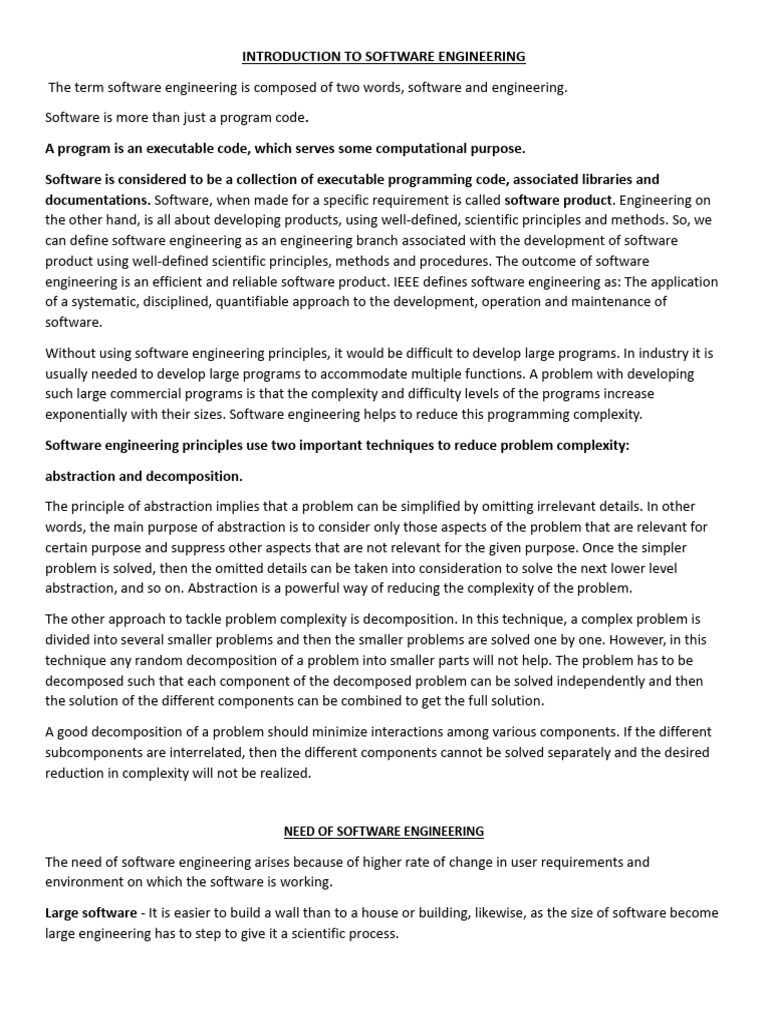 Introduction to Software Engineering Concepts | PDF | Software | Engineering