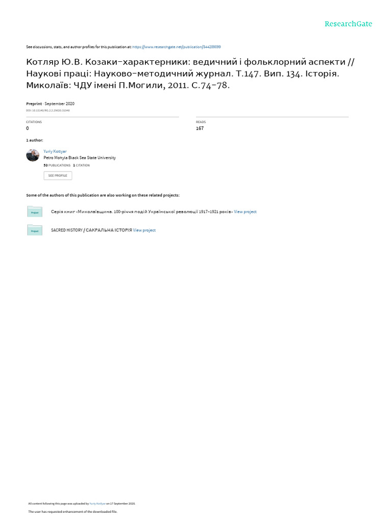 Kozaky-Kharakternyky Vedychnyi I Folklornyi Aspekty | PDF