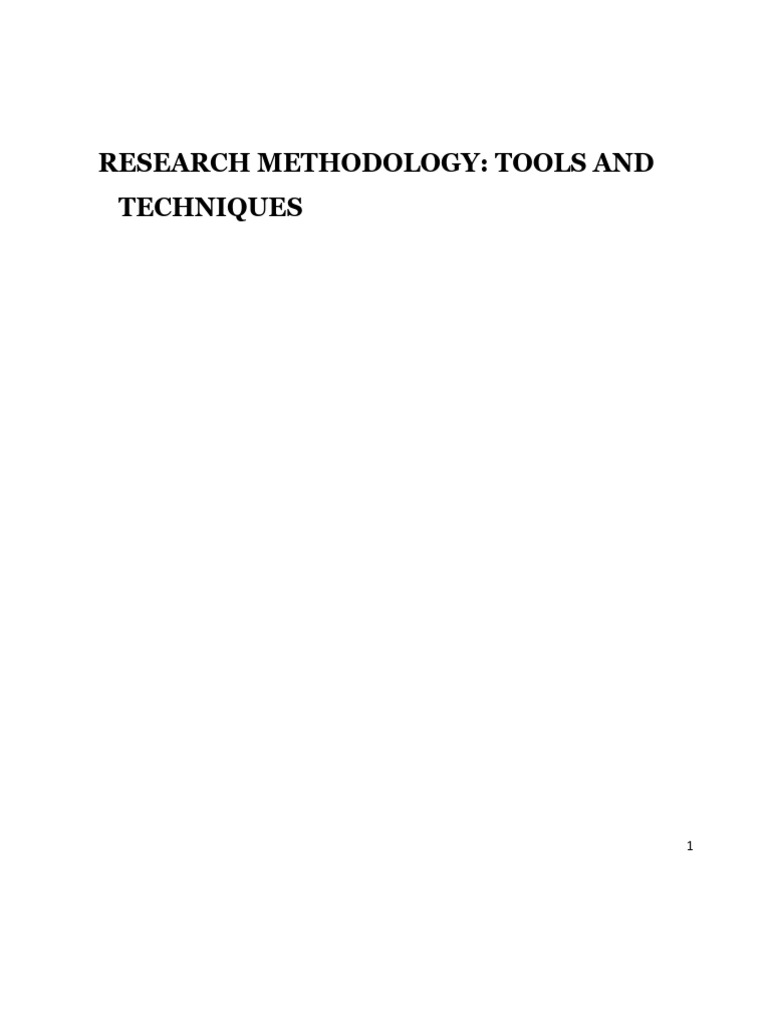 Research Methodology: Tools and Techniques | PDF