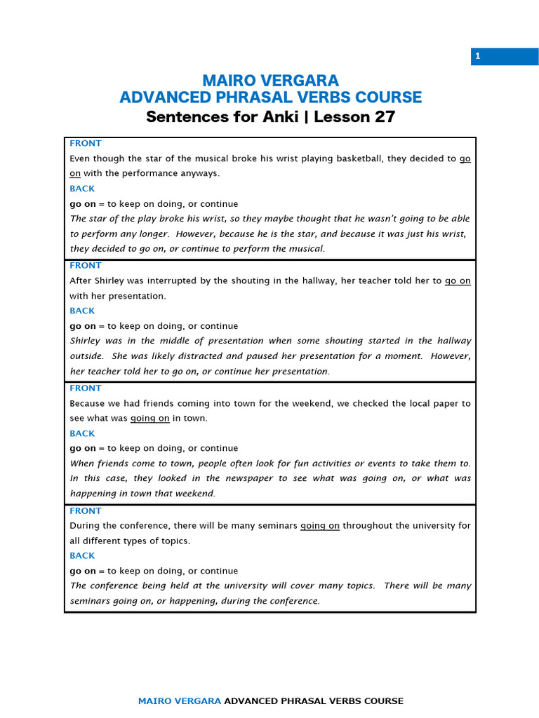 Advanced Phrasal Verbs Course Guide | PDF