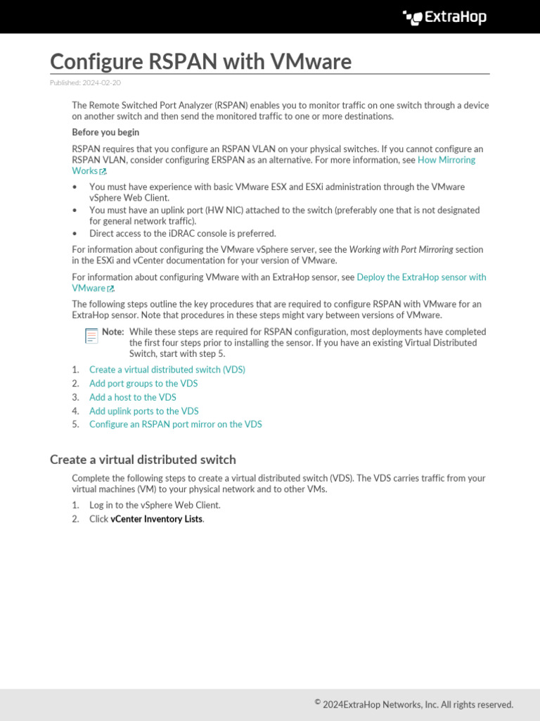 Configure Rspan Vmware | PDF | System Software | Data Transmission Configure Rspan Vmware | PDF | System Software | Data Transmission
