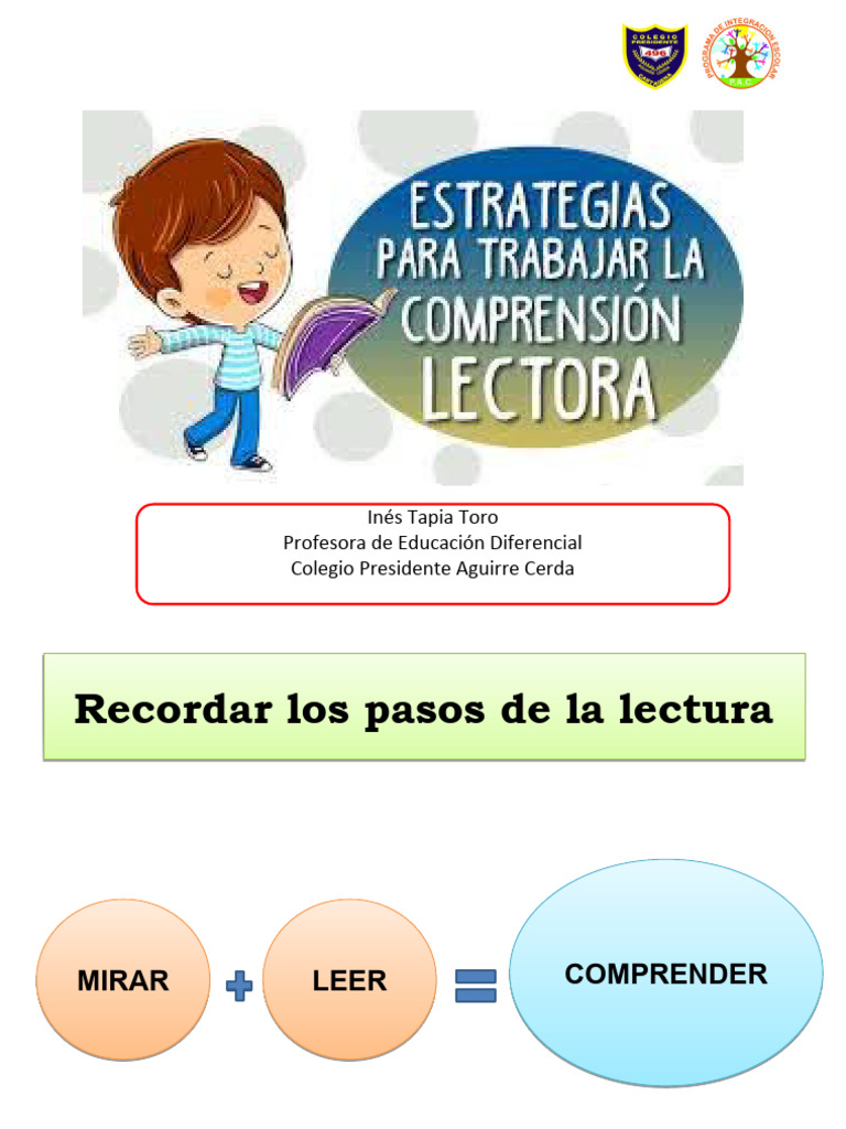 PPT Estrategias Comprensión Lectora | PDF