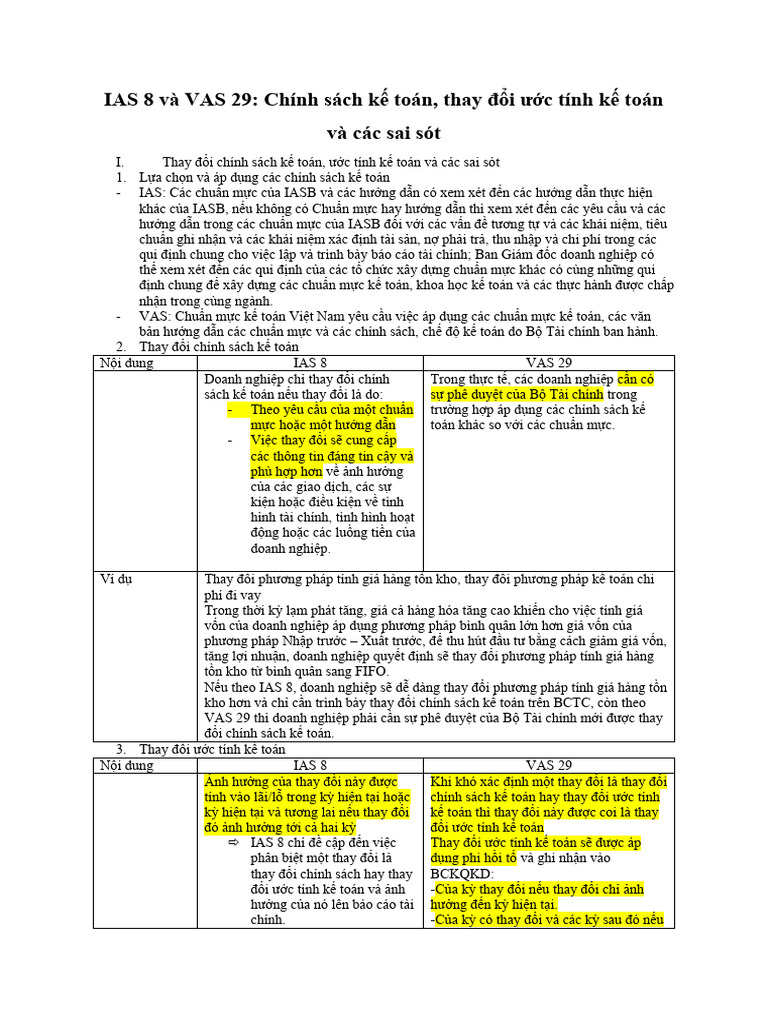 IAS 8 Và VAS 29 | PDF