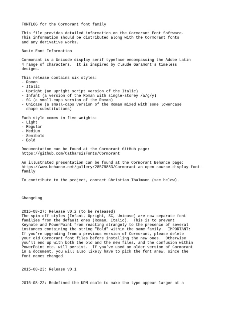 FONTLOG | PDF | Naming Conventions | Graphic Design