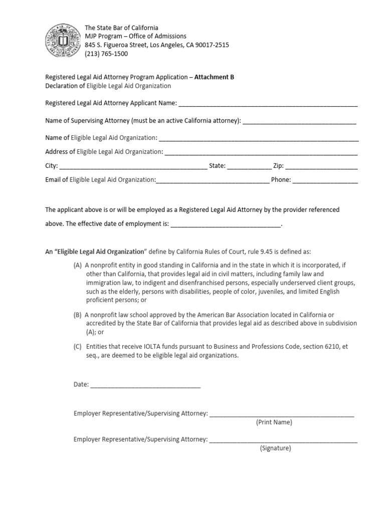 Registered Legal Aid Attorney Program Declarations | PDF | Lawyer ...