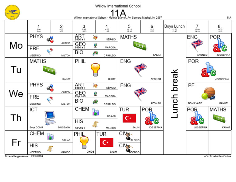 Timetable 23 | PDF