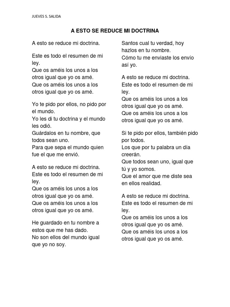 A Esto Se Reduce Mi Doctrina | PDF