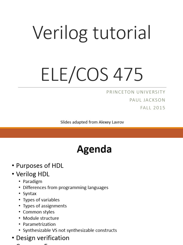 Verilog Tutorial Fa16 | PDF | Hardware Description Language | Vhdl
