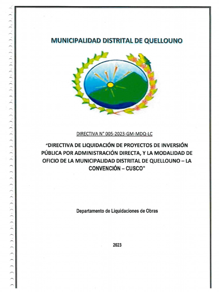 Directiva 005 2023 GM MDQ LC 1 | PDF