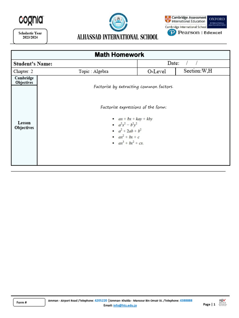 Factorising | PDF | Factorization | Mathematics