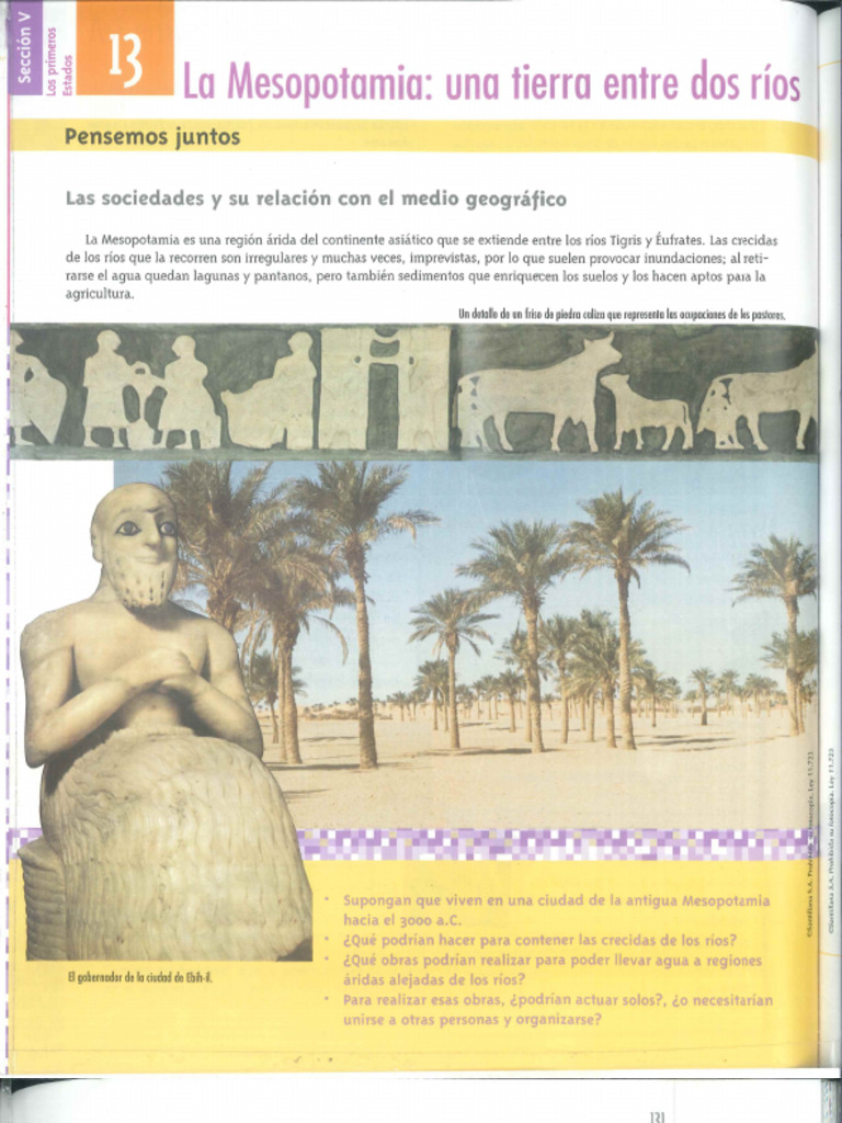 Cap.13 SANTILLANA (Historia) La Mesopotamia - Una Tierra Entre Ríos | PDF
