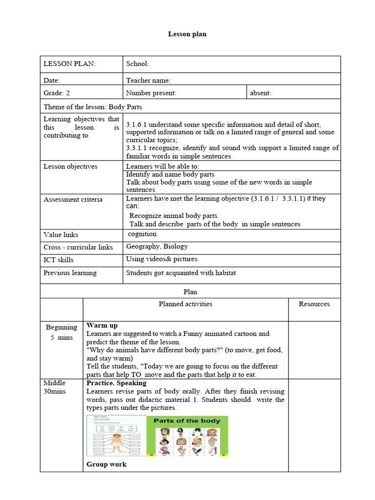 Lesson Plan:) If They Can | PDF | Learning | Lesson Plan