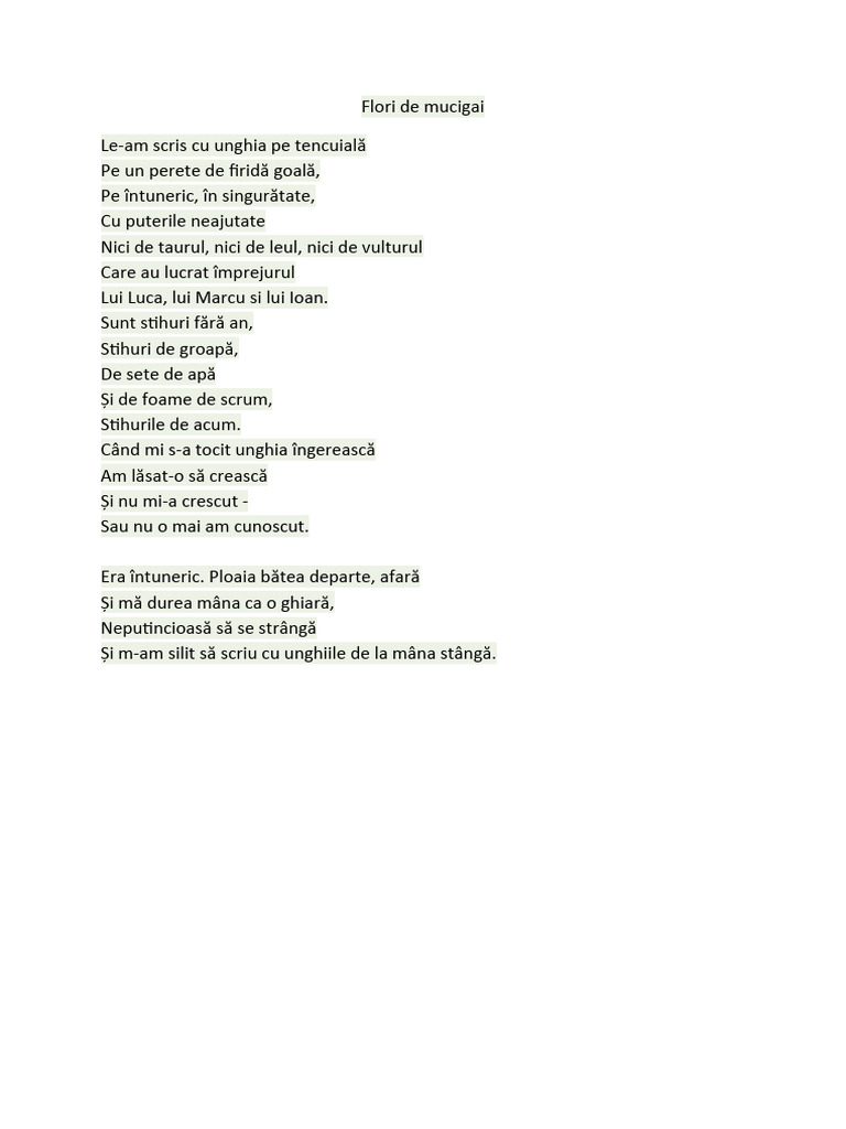 Flori de Mucigai | PDF