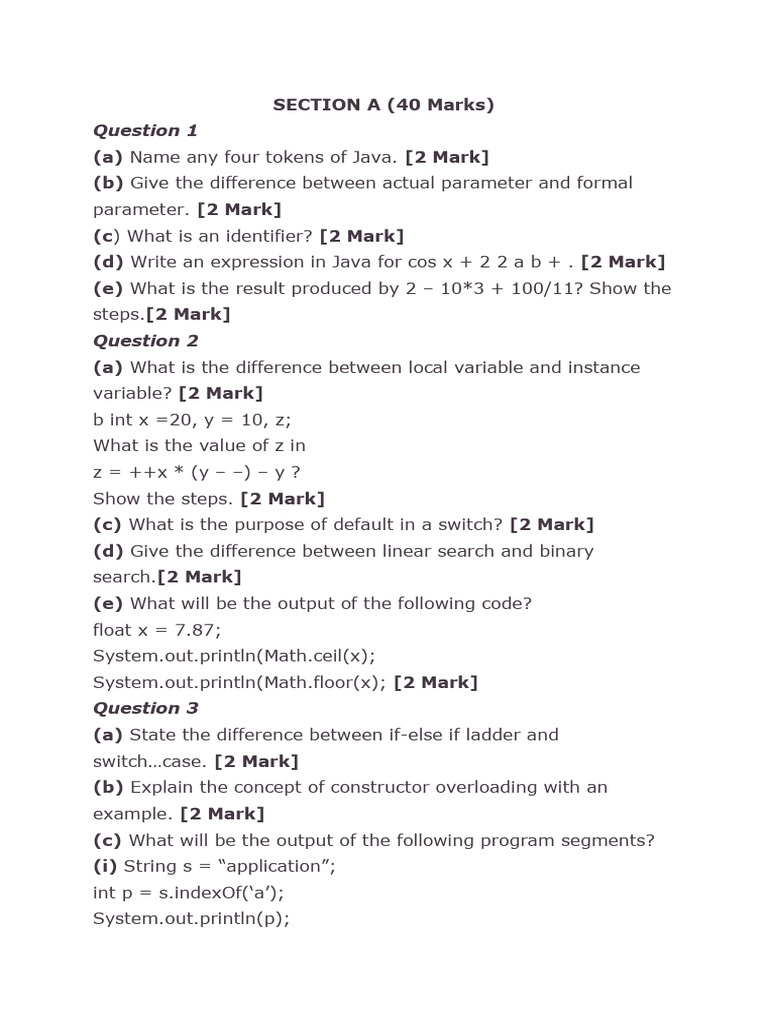 Computer Questions Pdf Parameter Computer Programming Software Development