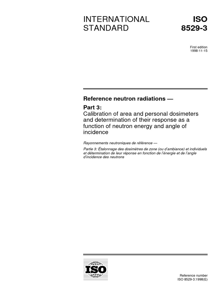 Iso 8529-3 | Download Free PDF | Calibration | Absorbed Dose