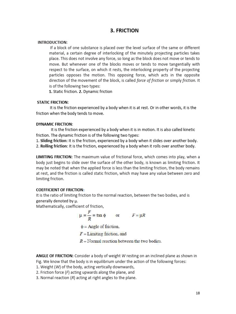 Friction Mce 201 | PDF | Friction | Force