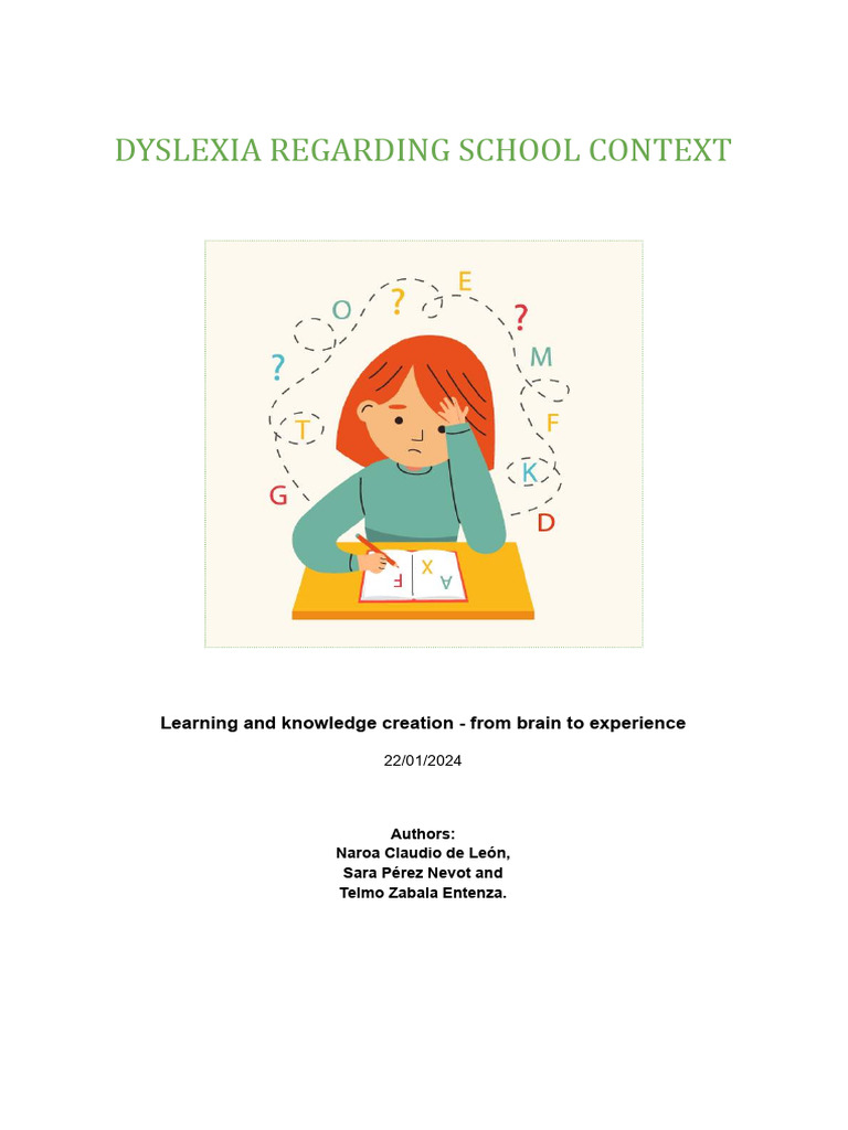 Dyslexia | PDF | Dyslexia | Reading Comprehension