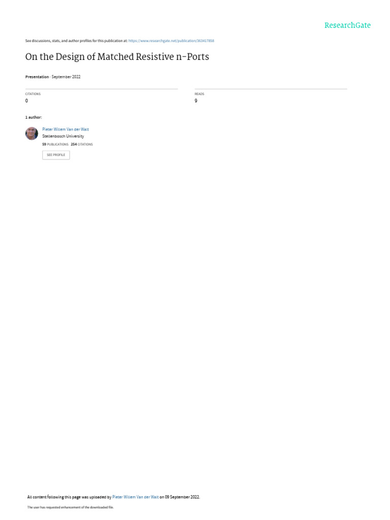 ICEAA2022MatchedResistiven portsRGPresentation | PDF | Matrix (Mathematics) | Telecommunications ...