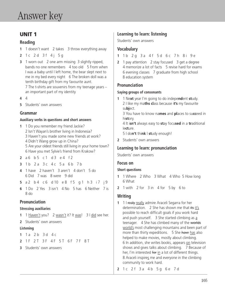 voices_intermediate_plus_workbook_key | PDF
