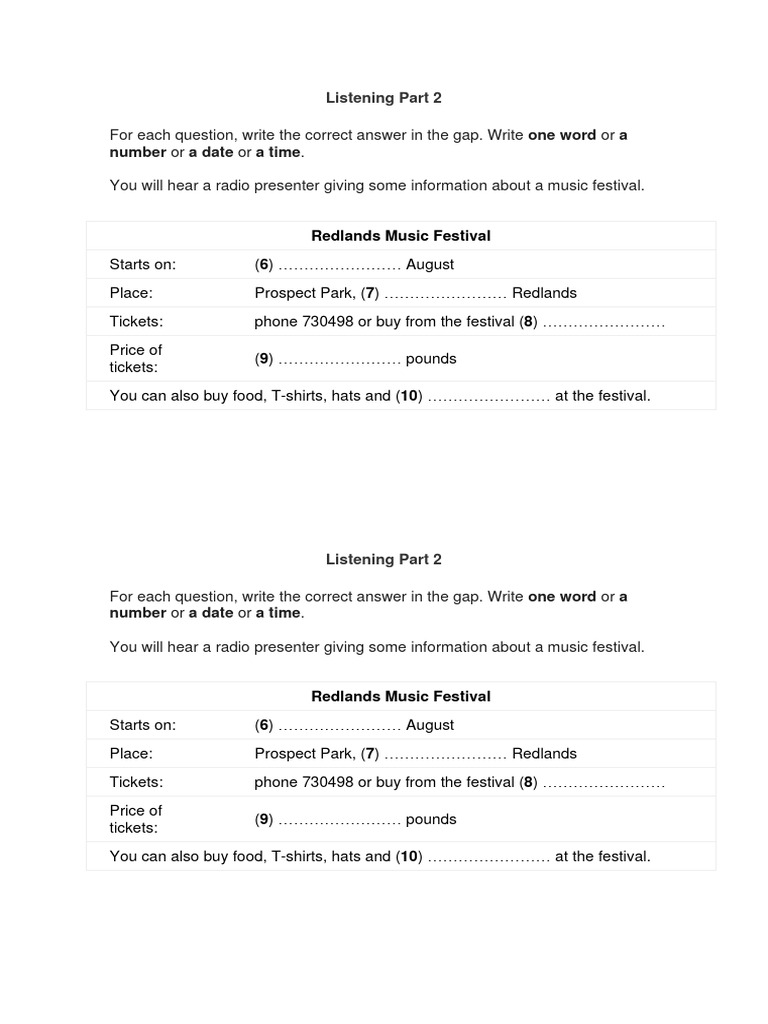 Listening Ket A2 1ºeso | PDF