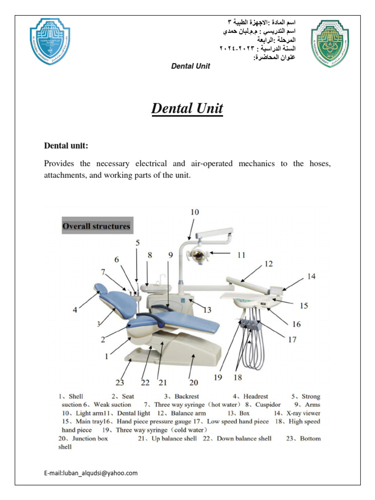 Dental Unit Lecture | PDF