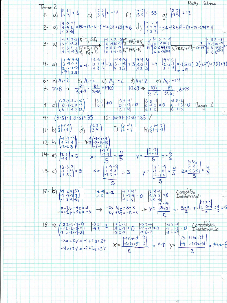 Algebra Q2 Ejercicios T2 | PDF