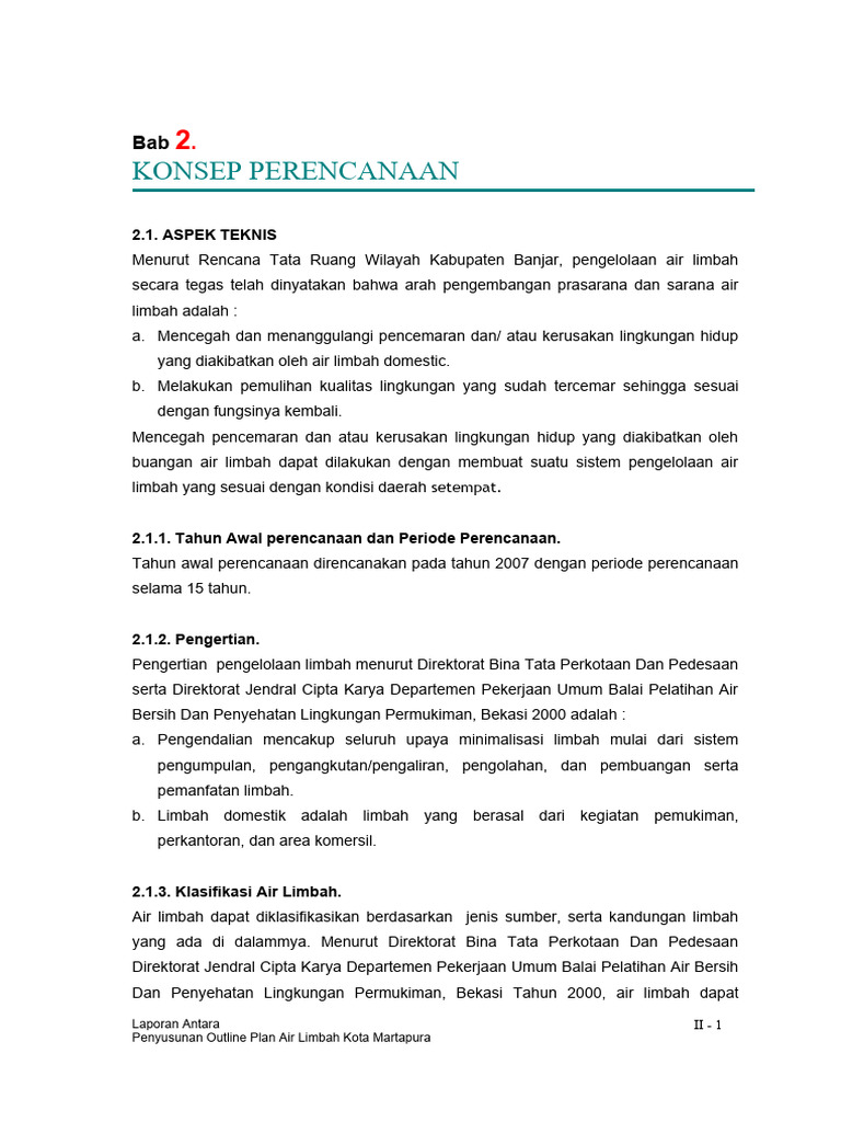 Bab 2 Konsep Perencanaan 1 | PDF