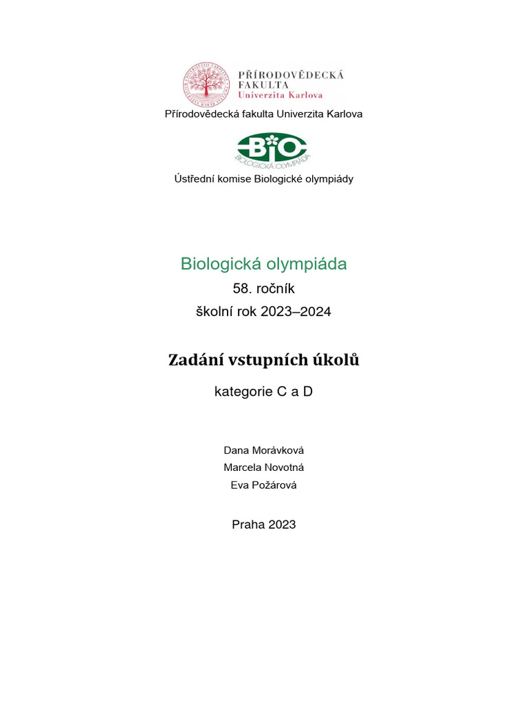 58 Bio Vstupni Ukoly C D Final OK | PDF