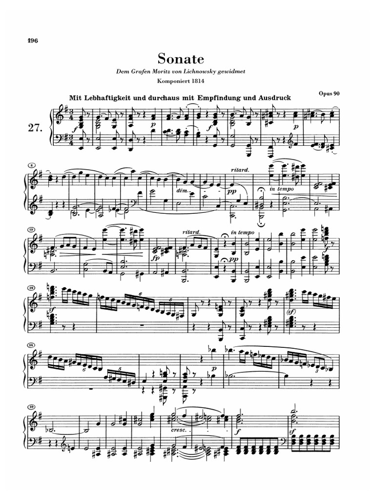 Beethoven - Piano-Sonata - Op90 - First Mov (Henle) | PDF