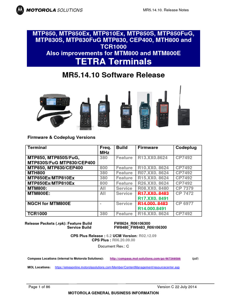 MR5.14.10 Release Note Version C | PDF | Icon (Computing) | Computer Terminal