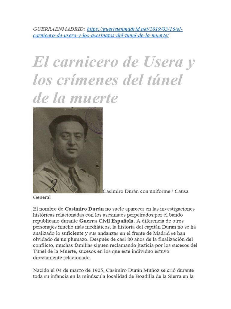 Guerraenmadrid. El Carnicero de Usera | PDF | Historia