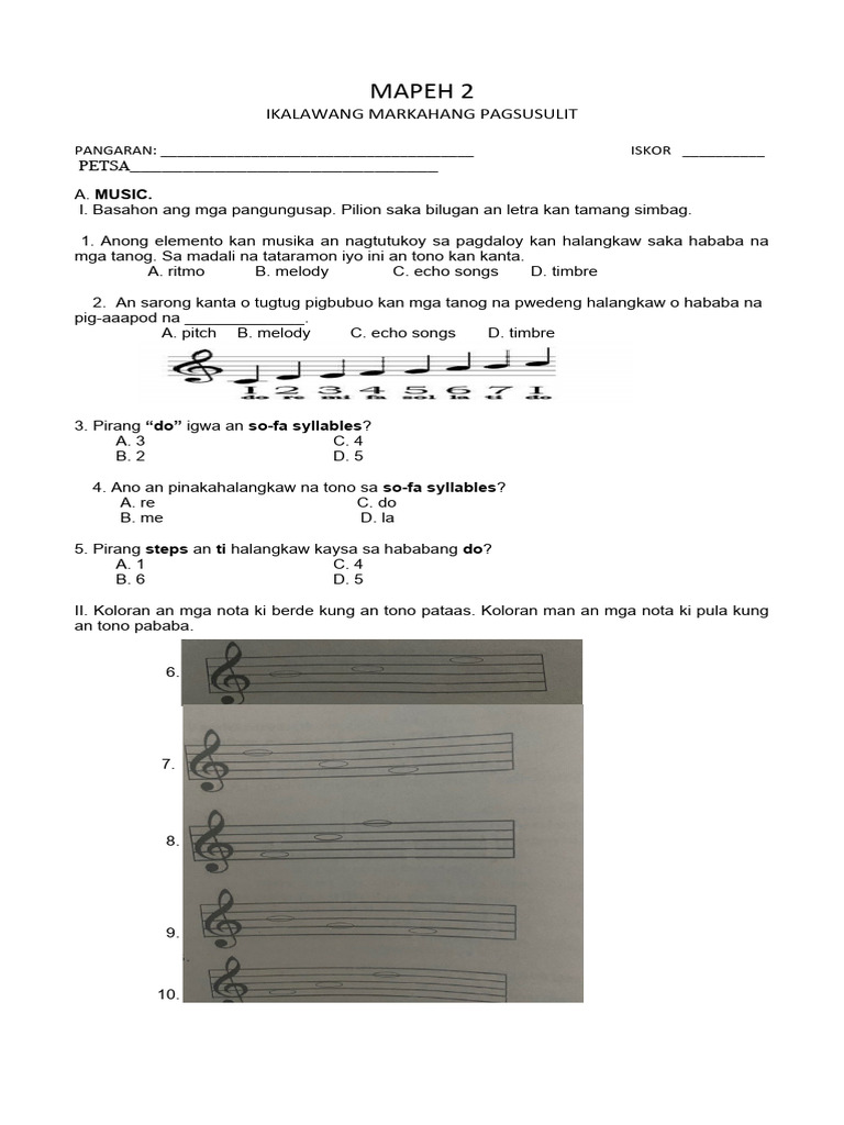 PT - Mapeh 2 - Q2 | PDF