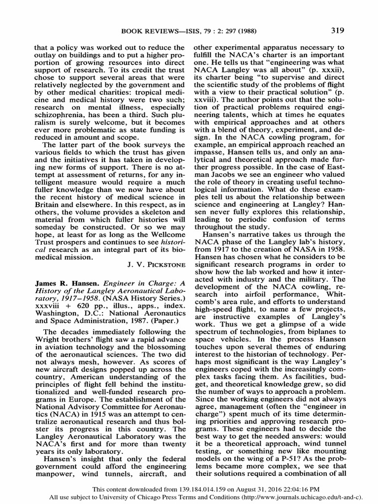 I - Engineer in Charge - A History of The Langley Aeronautical Laboratory, 1917-1958 - I - James ...