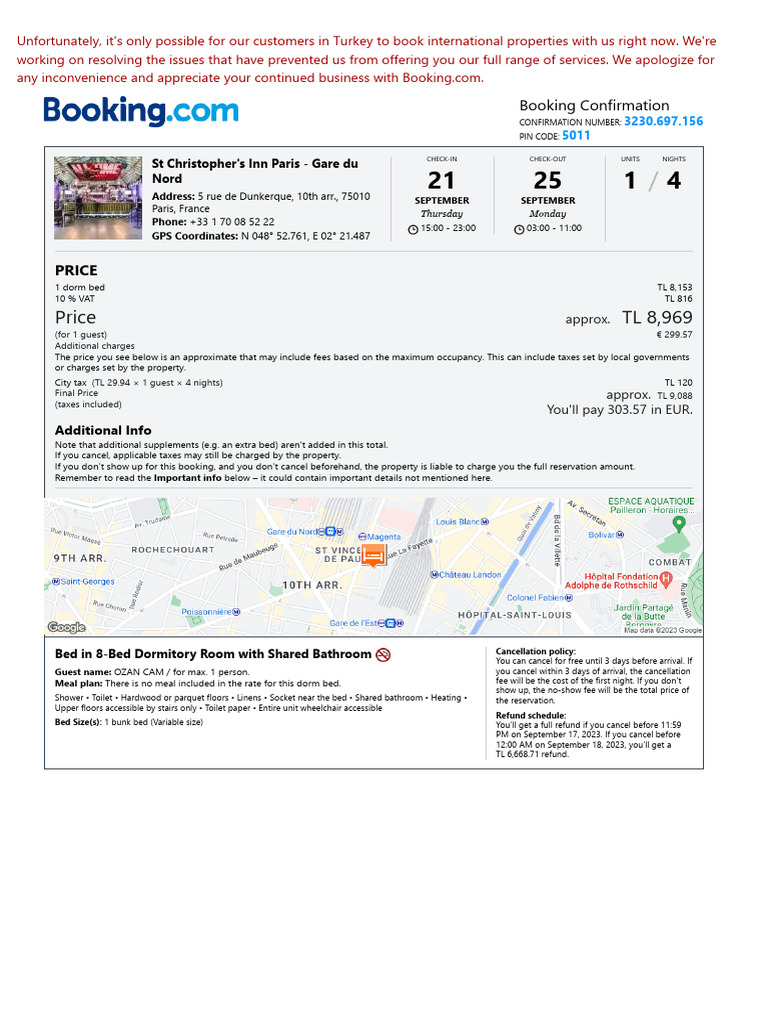 Booking.com_ Confirmation | PDF | Dormitory | Fee