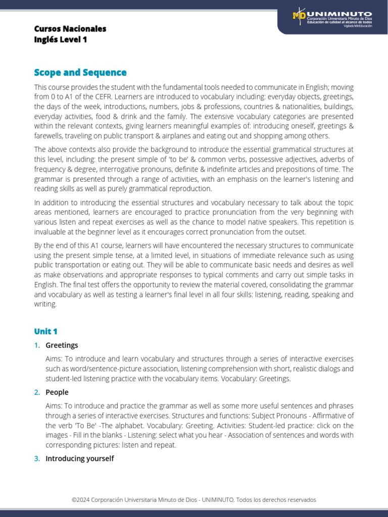 Scopeandsequence | PDF