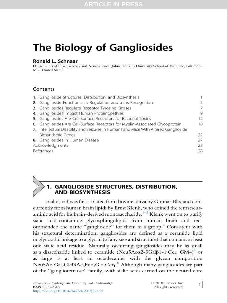 Understanding Gangliosides in Biology | PDF | Amyloid Beta | Myelin