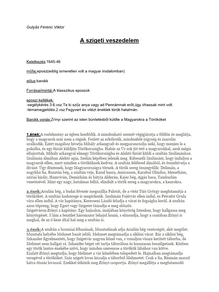 Szigeti Veszedelem | PDF