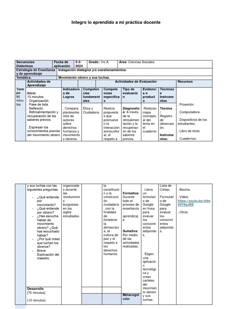 Tlll. Act. 3 - Integro Lo Aprendido A Mi Práctica Docente. | PDF