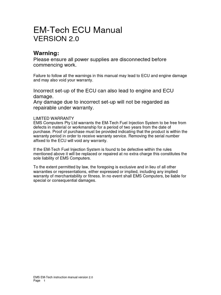 E11 Instruction Manual (PDFDrive) | PDF | Ignition System | Throttle