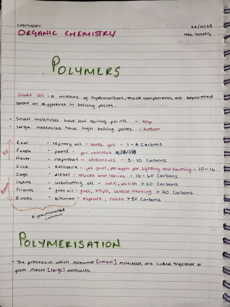 Notes On Polymers (Chemistry) | PDF