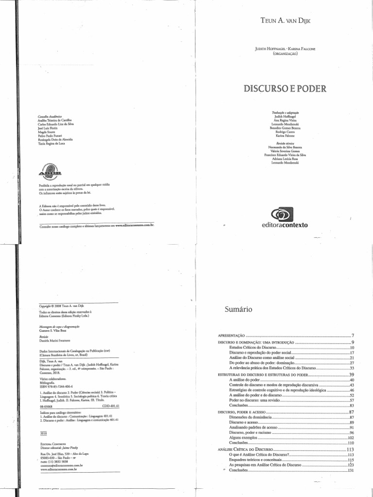 Dijk, Teun - Discurso de Poder | PDF