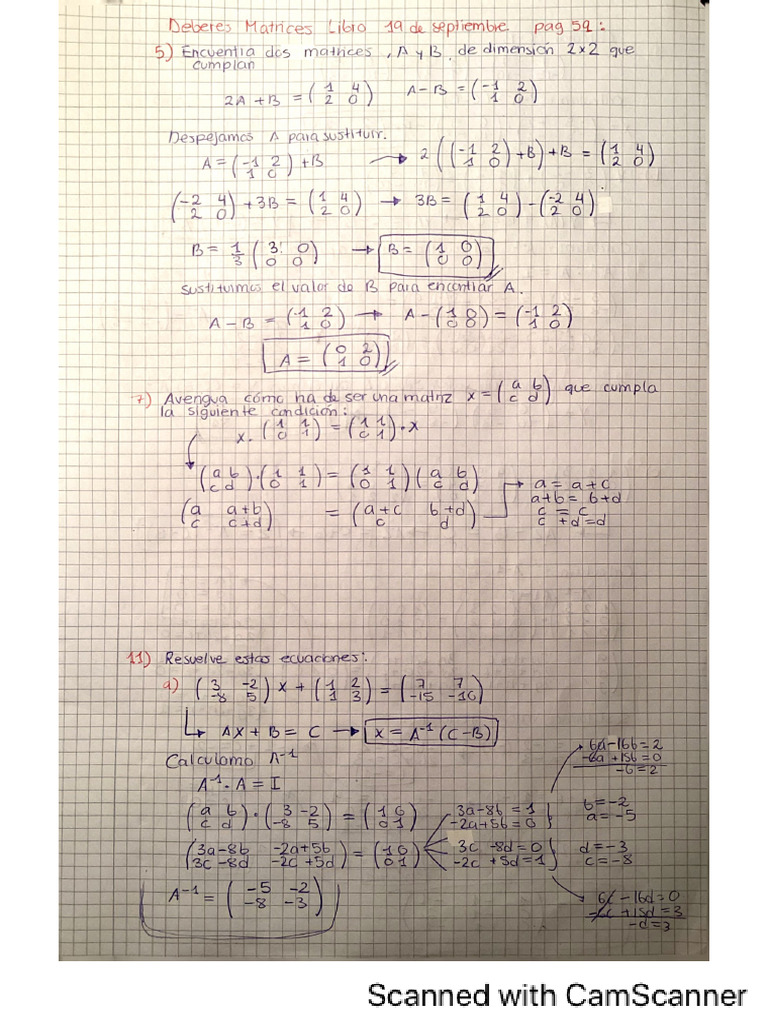 Matrices 4 - Deberes | PDF