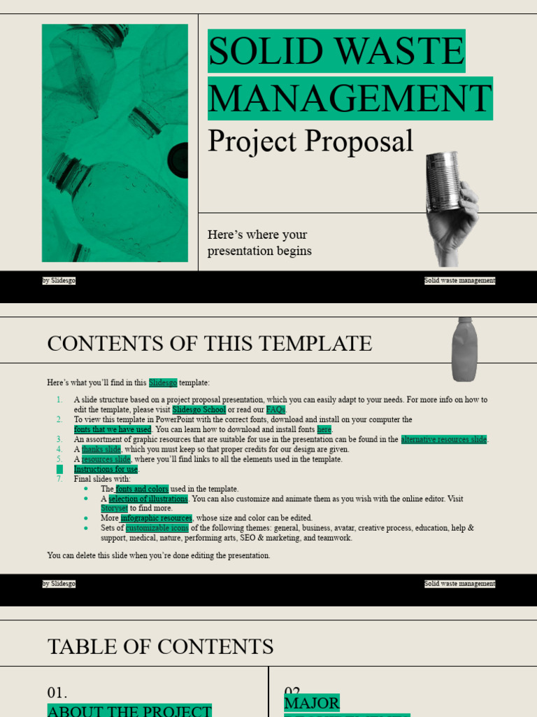 Solid Waste Management Project Proposal by Slidesgo | PDF | Planets | Planets In Astrology