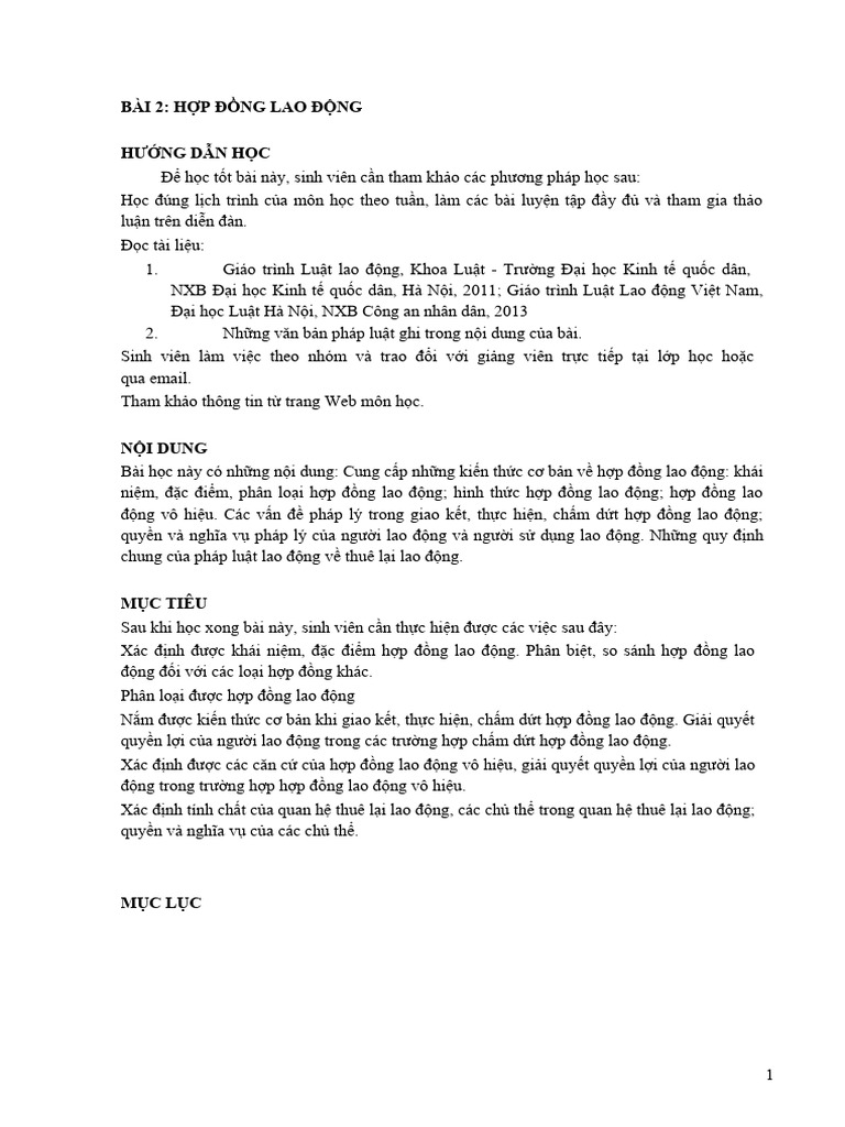 Bai 2 - Luat Lao Dong | PDF