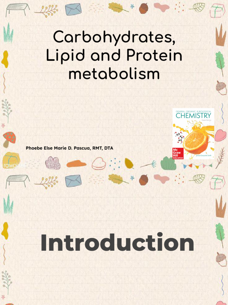 Carbohydrate, Lipid, Protein Metabolism | PDF