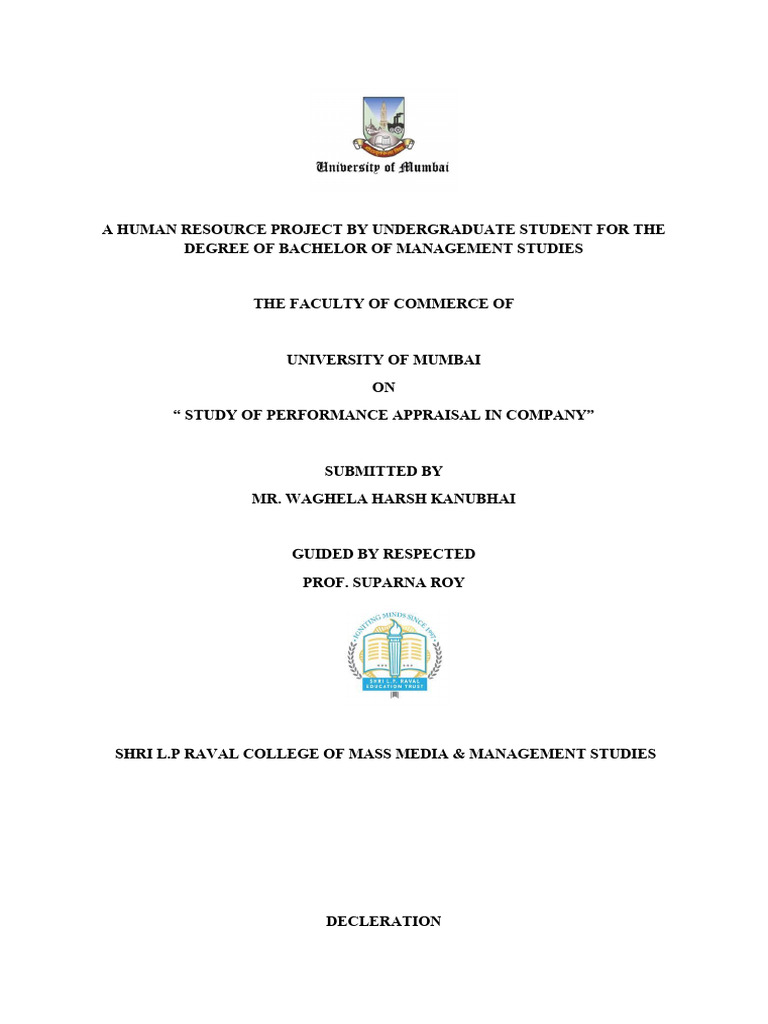 Performance Appraisal Study at JOCIL Ltd. | PDF